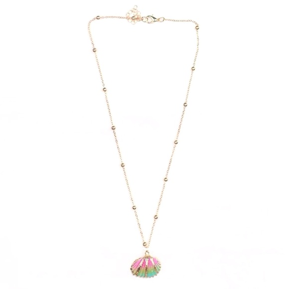 Jewelry | Ombre Scallop Shell Rainbow Bivalve Clam Oyster Golddipped ...